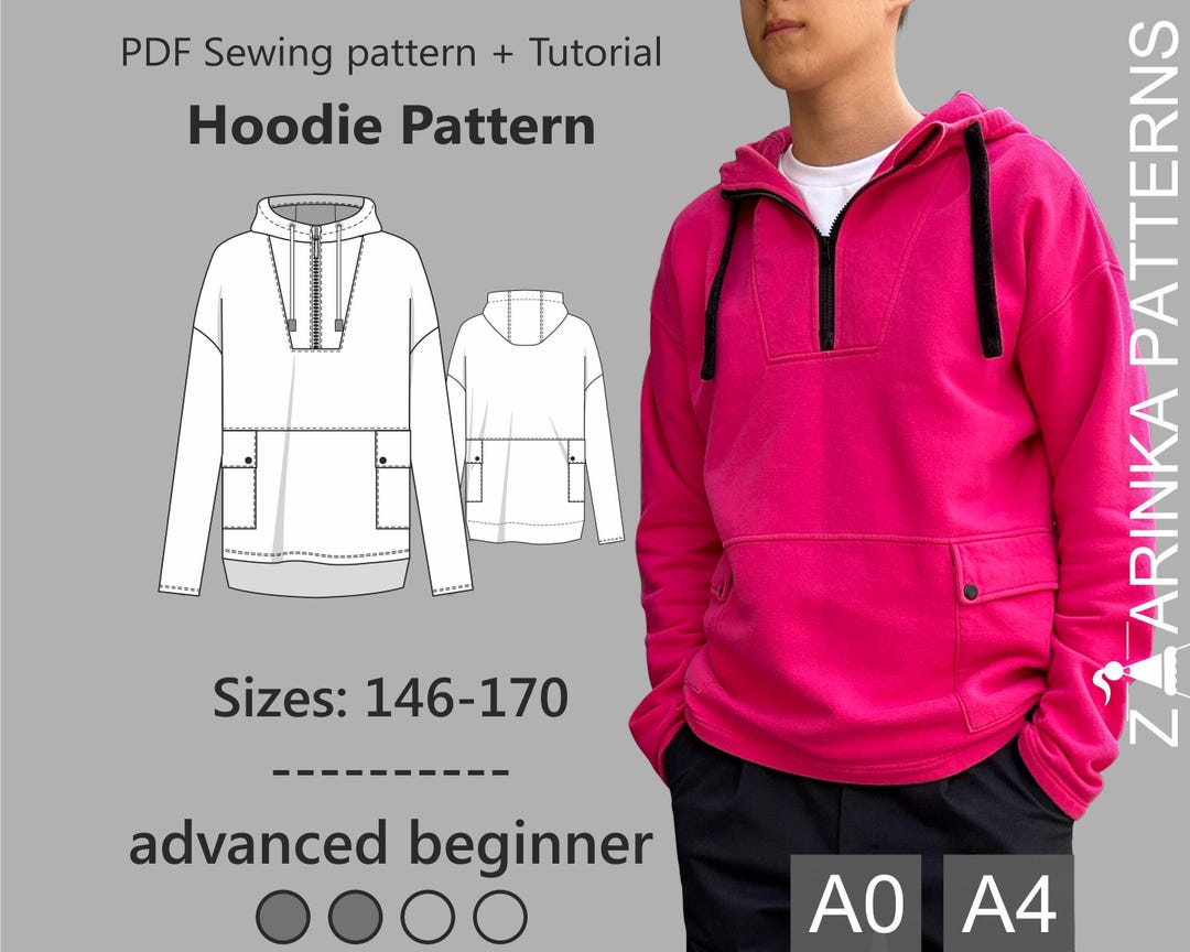 The Scuba Neck Hoodie PDF Sewing Pattern for Boys, Teens and Tweens ...