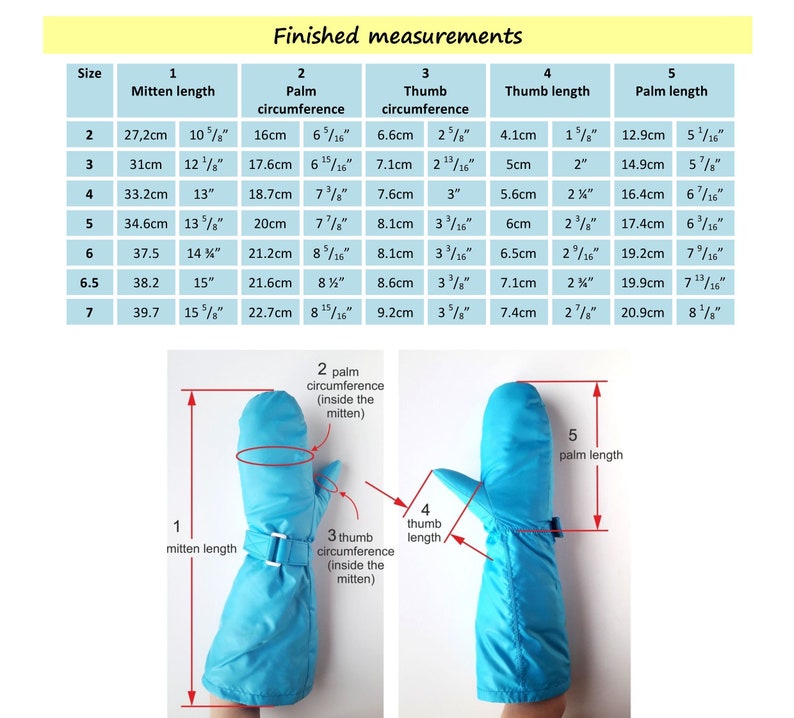 Winter Mittens PDF Pattern for Children, Teens and Women, Detailed Step ...