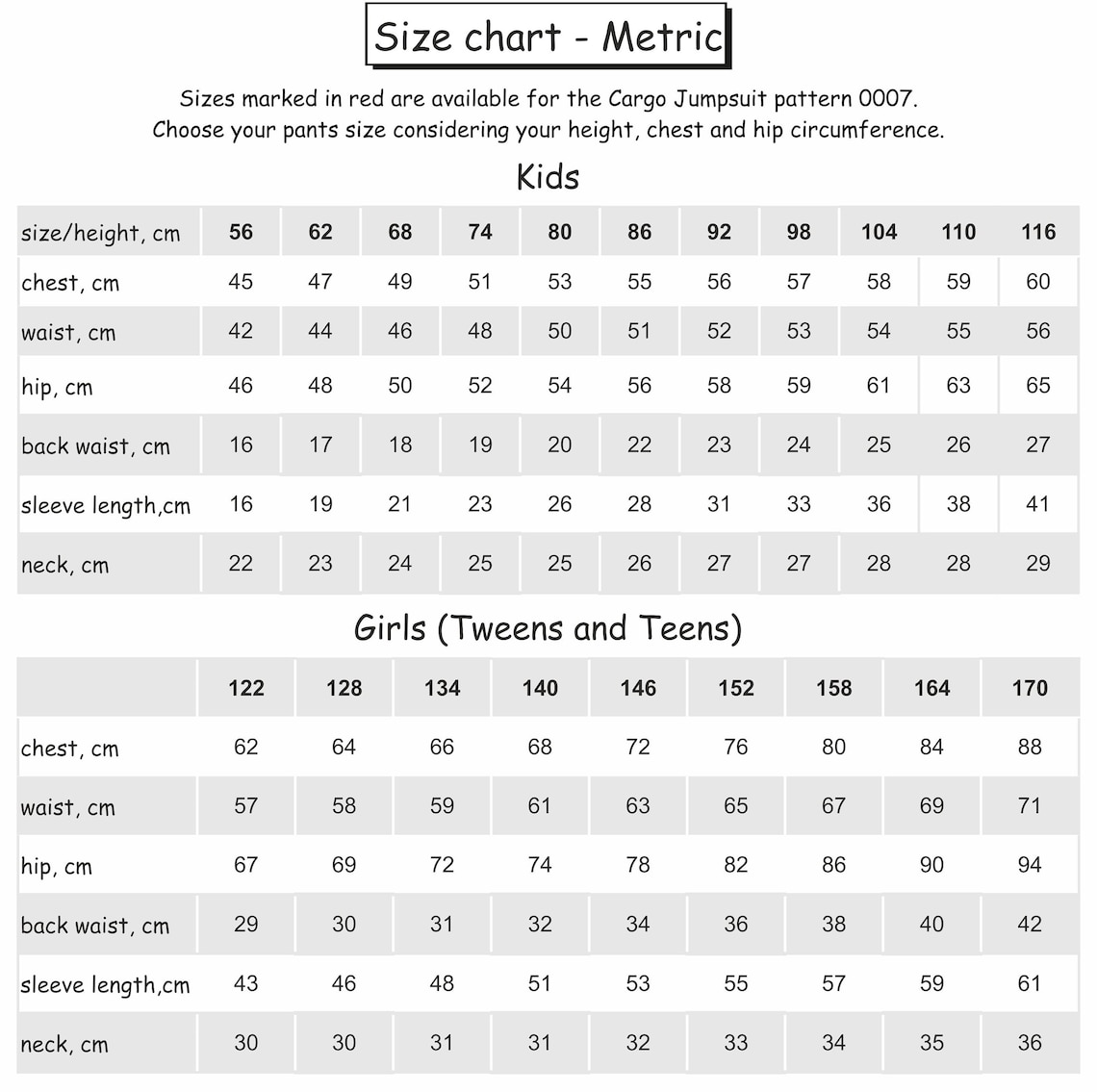 The Cargo Jumpsuit Pattern for Girls // // Tween and Teen // Sizes 140 ...