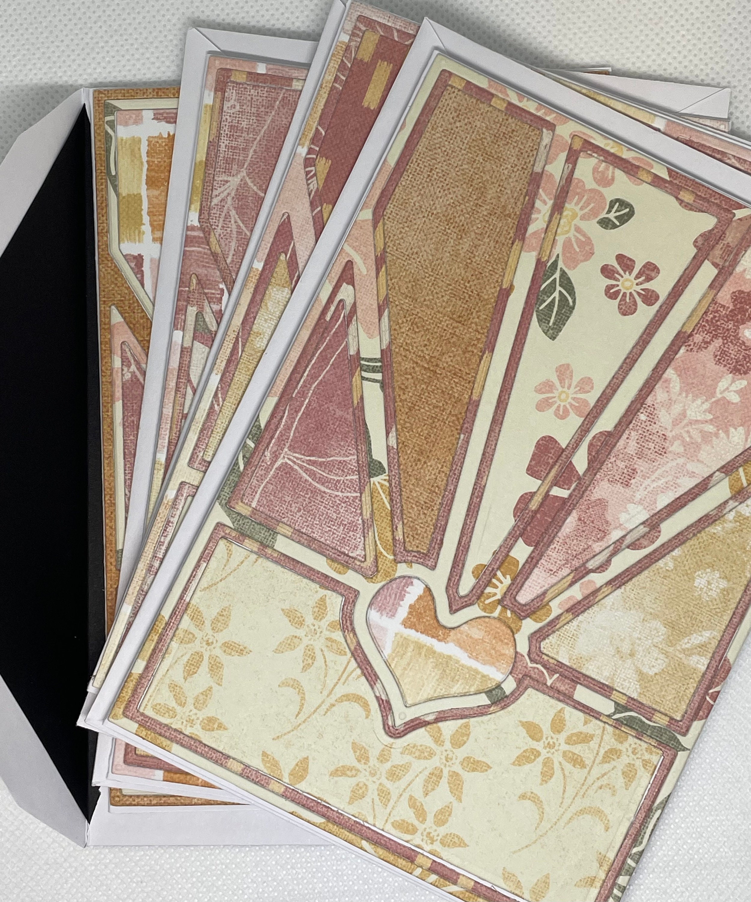 Heart Patchwork Cardsset of 4 - Etsy
