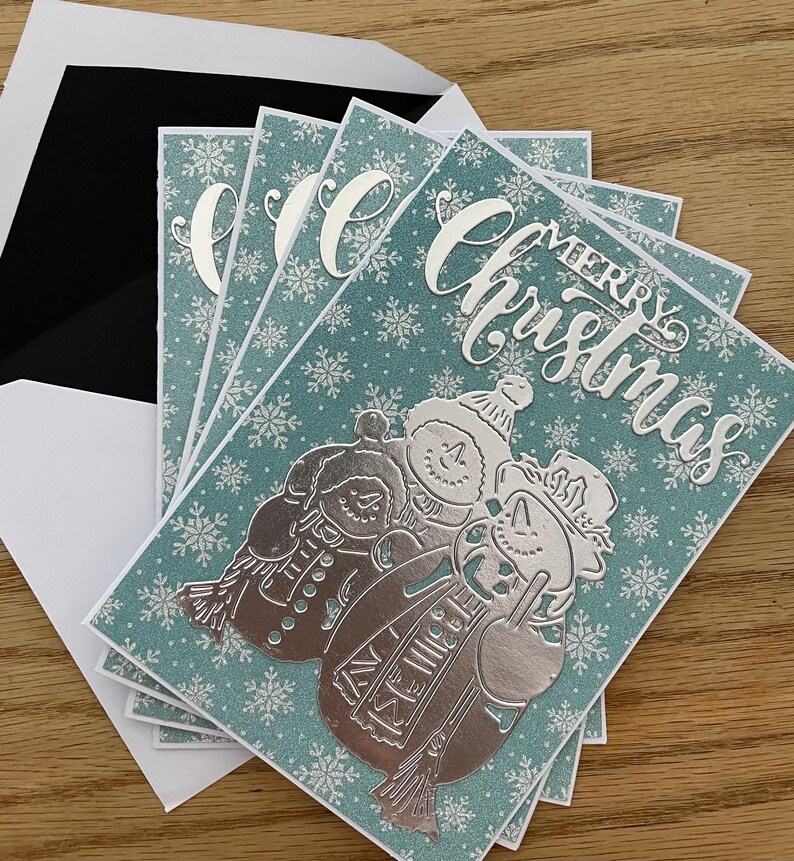 Christmas-merry Christmas Cards-snowmen-winter Season-card Set of 4 - Etsy