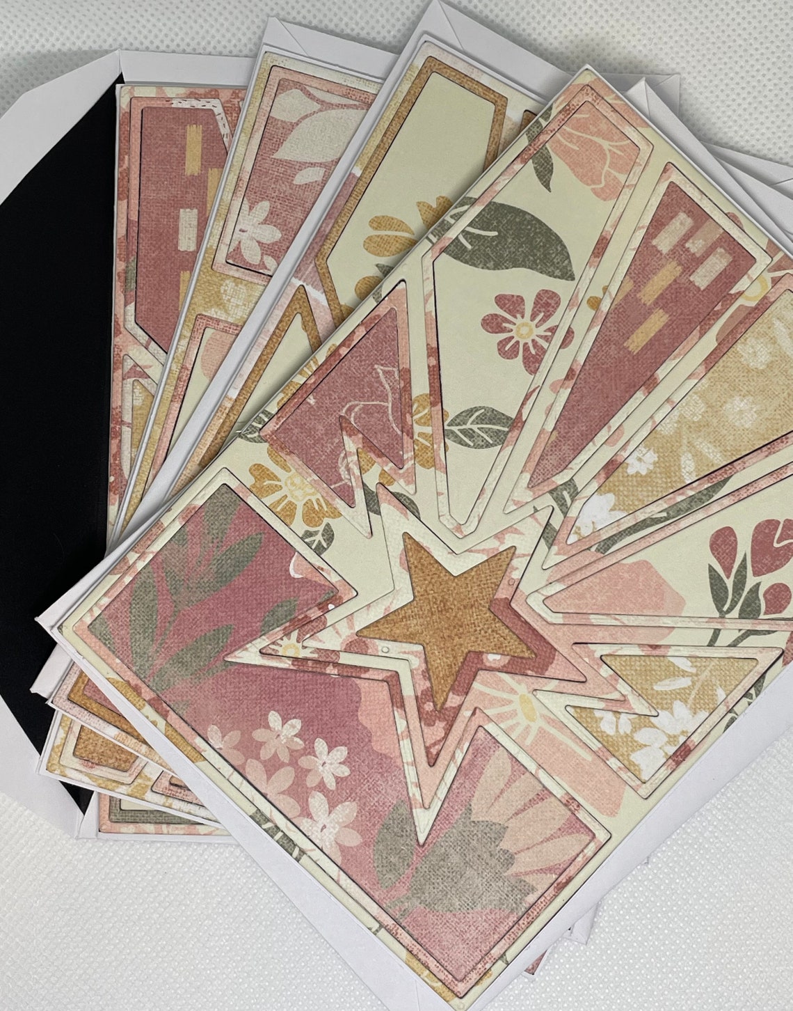 Star Patchwork Cards--set of 4 - Etsy