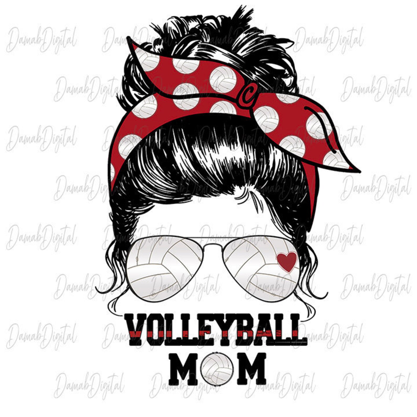 Volleyball Mom Messy Bun Volleyball Mom Sublimation Design Etsy