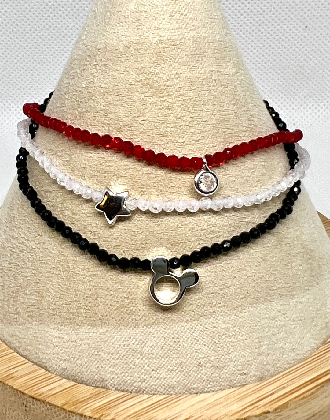 Mickey Stack of Stretch Spinel Bracelets - Etsy