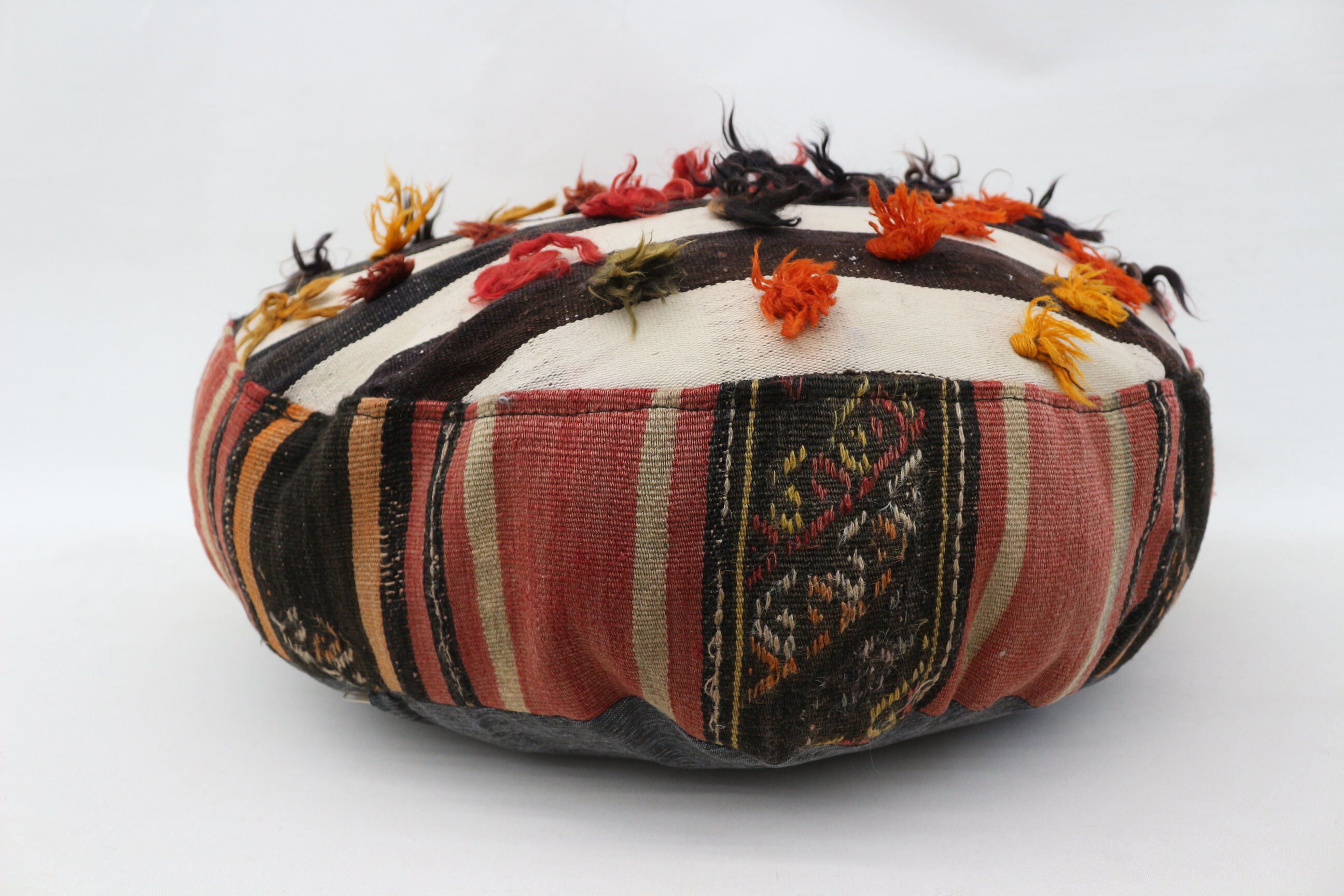 Embroidered Kilim Poufcamping Puff24x24x6 Pear Seatred - Etsy