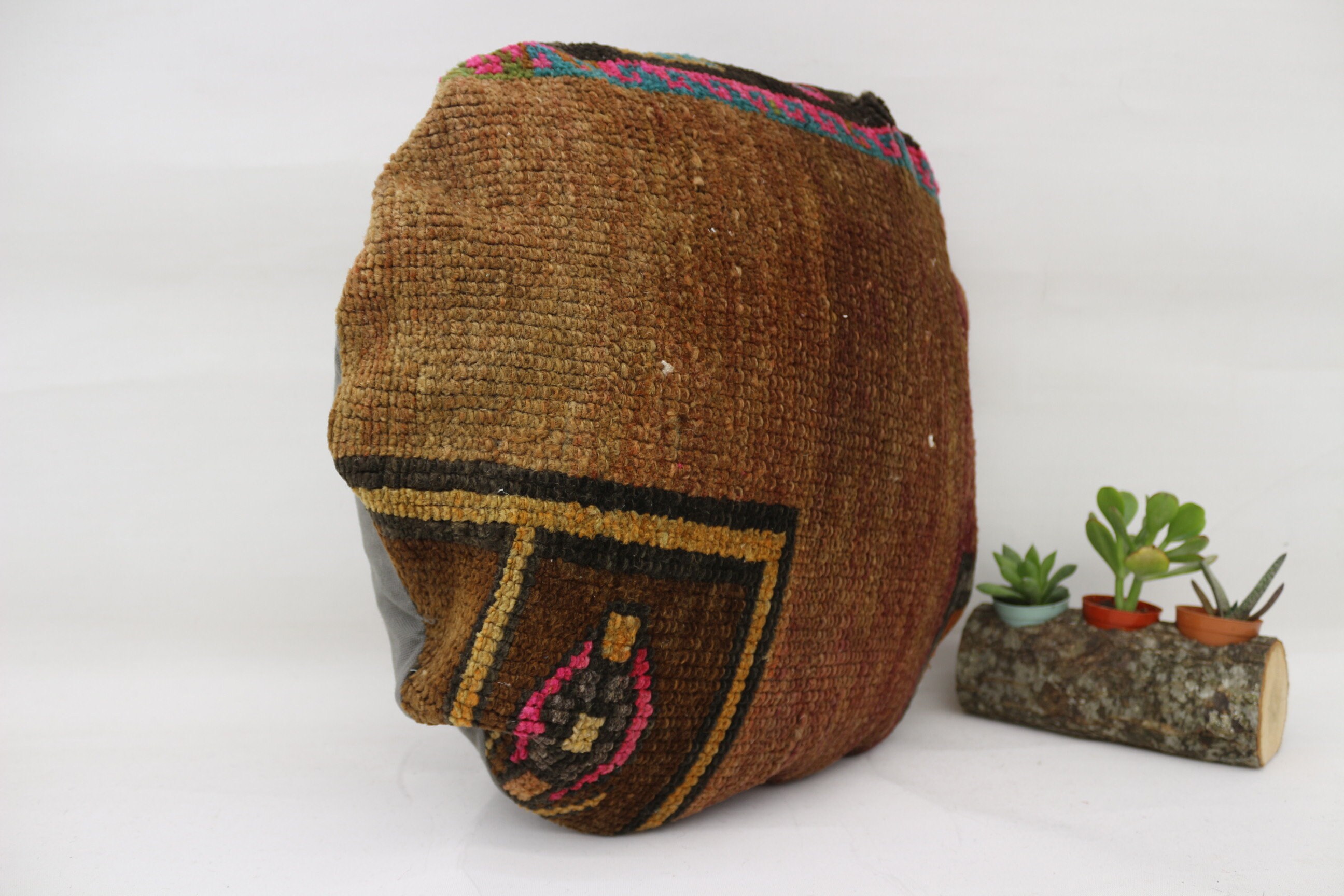 20x20 Rug Pillow Organic Pillow Circle Pillow Pillow - Etsy