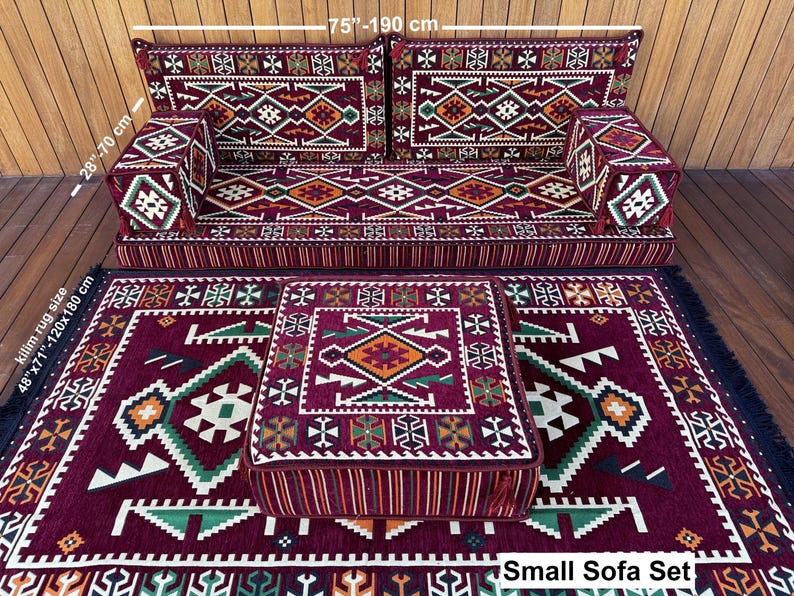 Moroccan Sofa, U-shaped Sofa, Sectional Floor Seating, Floor Seating ...