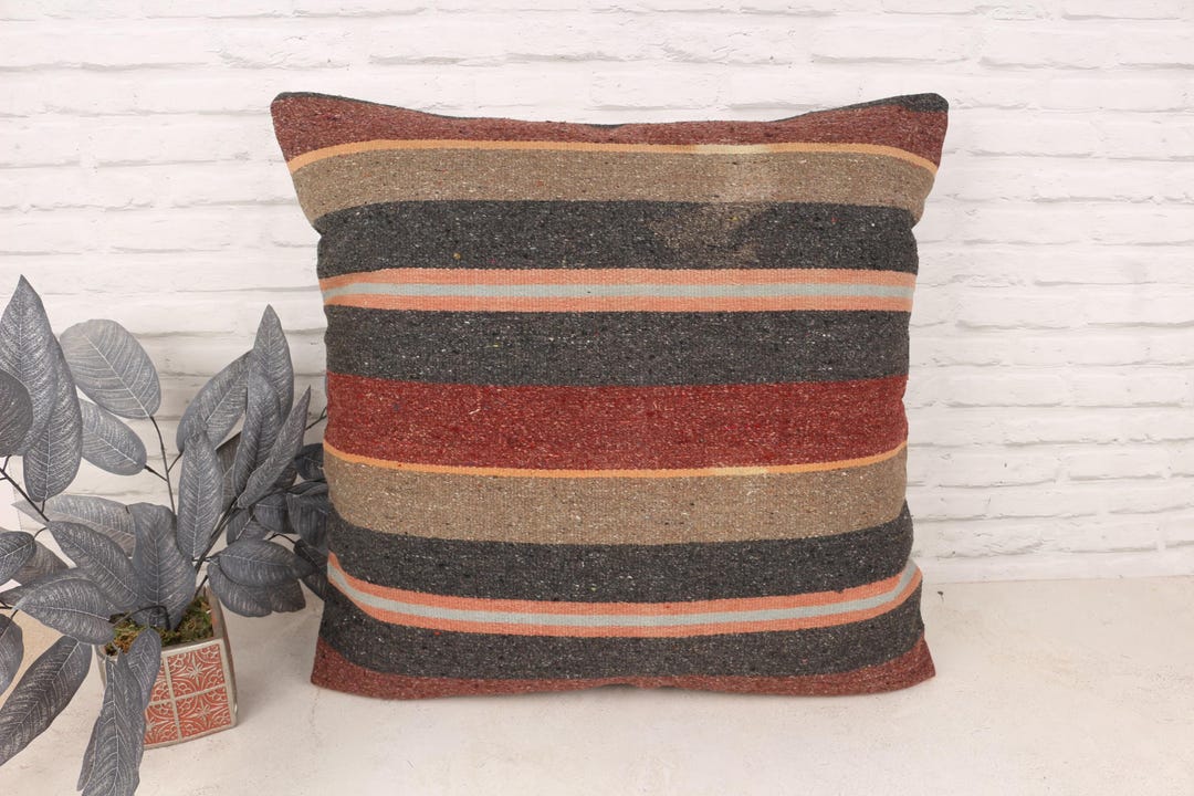 Interior Designer Pillow, Vintage Kilim Pillow, 28x28 Boho Pillow ...