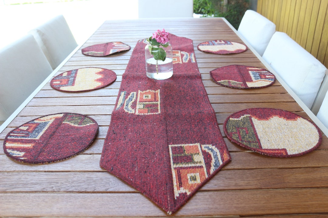 Custom Table Runner, Service Kilim Placemat, Kitchen Decor, Service Rug ...