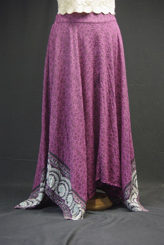 Mulberry Border Print Gypsy Skirt - Gem