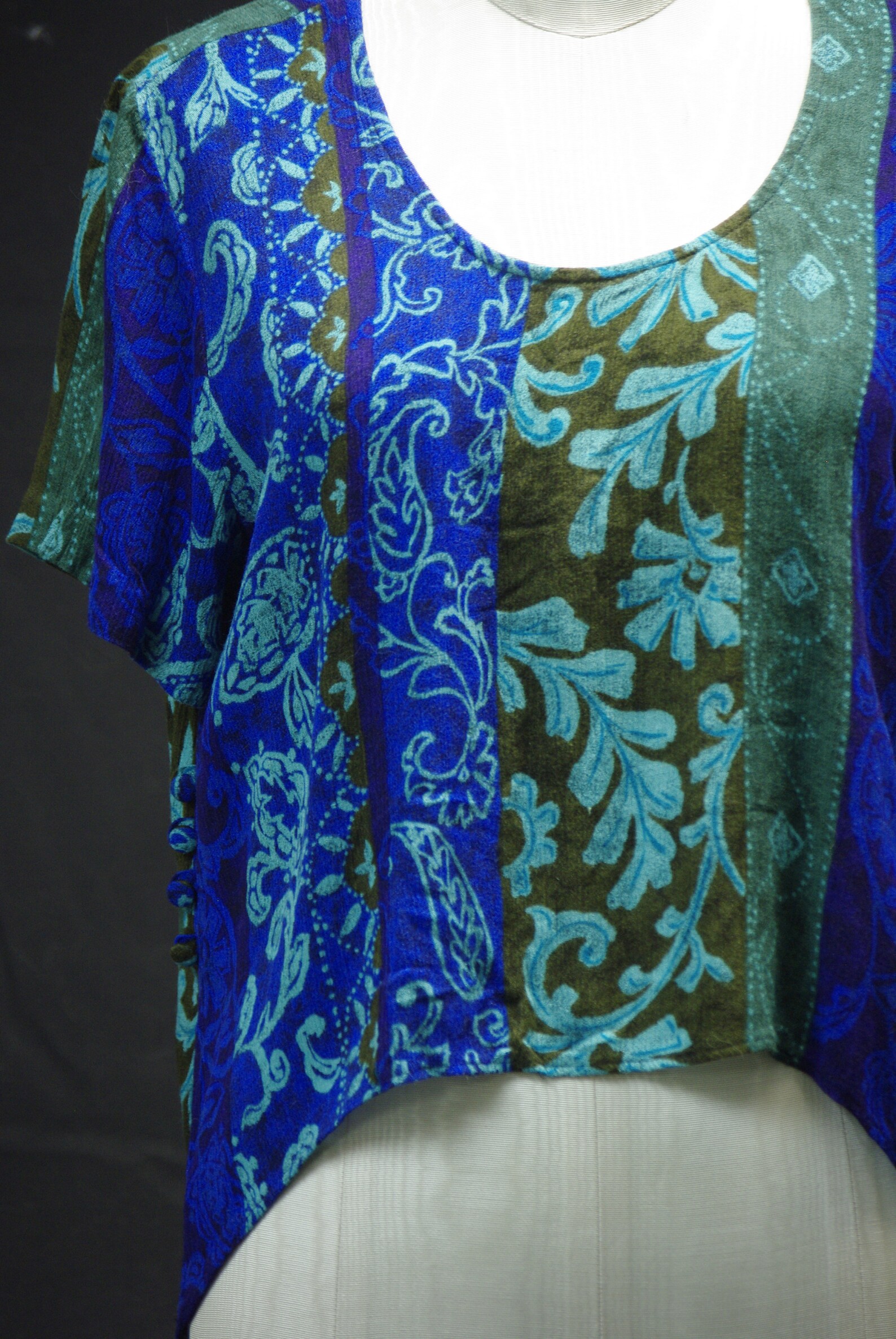 Navy & Jade Striped Ethnic Design Top - Etsy