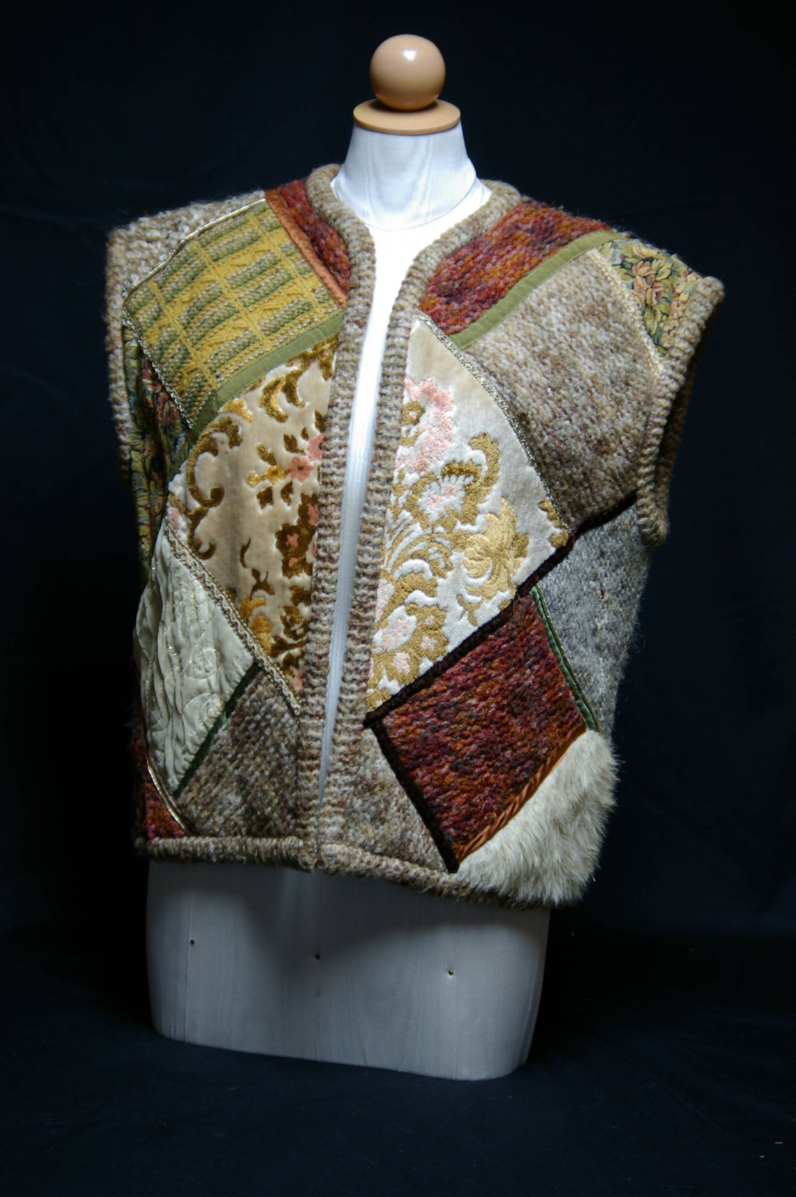 Chaleco Patchwork Hecho en Italia Tapicería Terciopelo y | Etsy