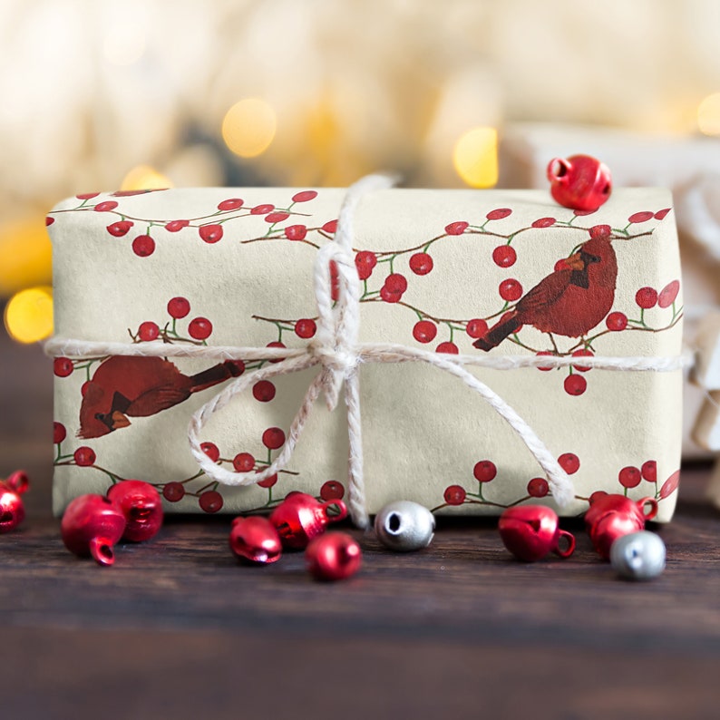 Gift Wrap Papers - Red Cardinal Bird Gift Wrap Rolls - Bird Lover Gift ...