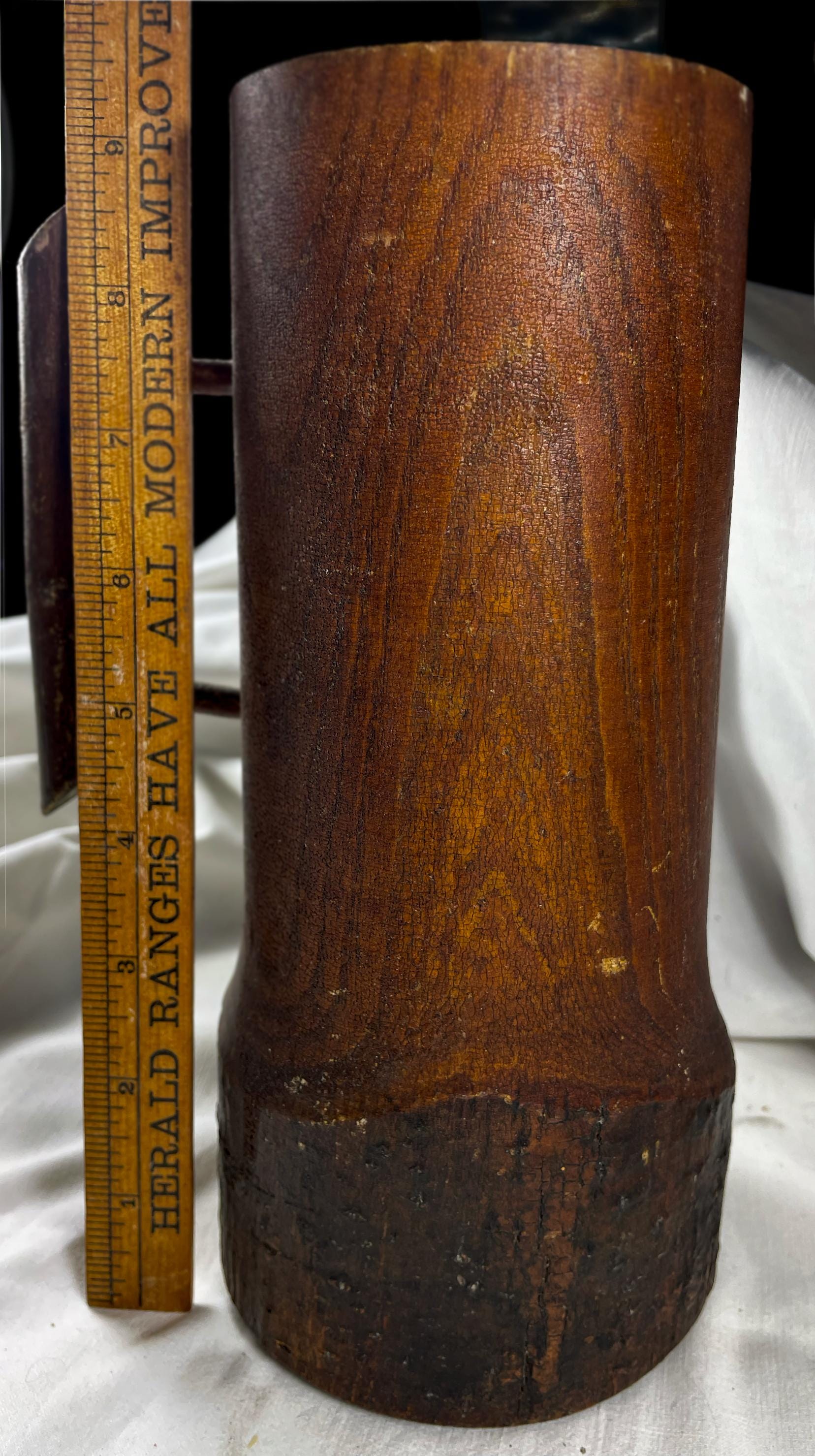 Vintage Tall Wooden Tankard - Hand Made With Appliqué of Native ...