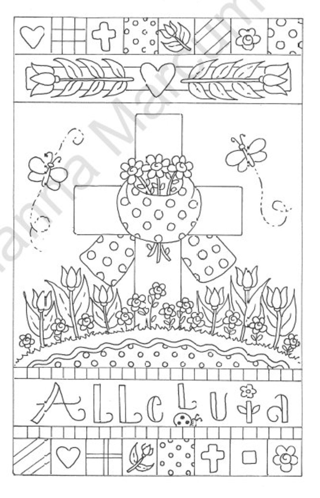 Alleluia Easter Coloring Card - Etsy