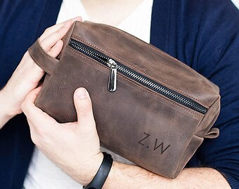 Leather shaving kit | Etsy