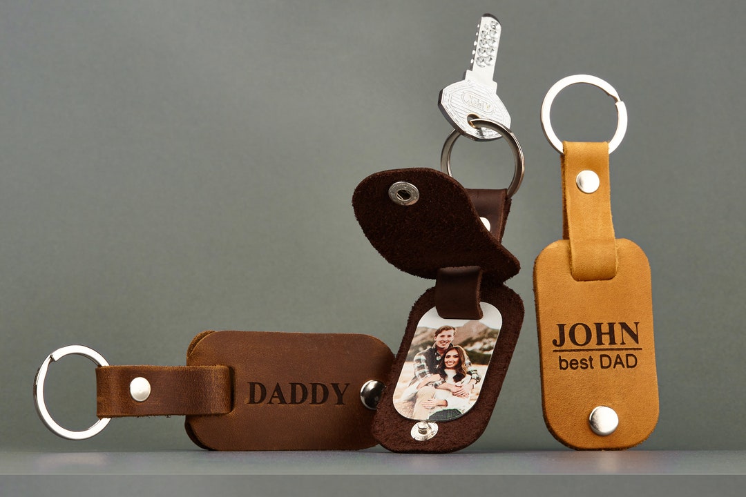 Personalized Birthday Gifts for Him, Custom Leather Keychains ...