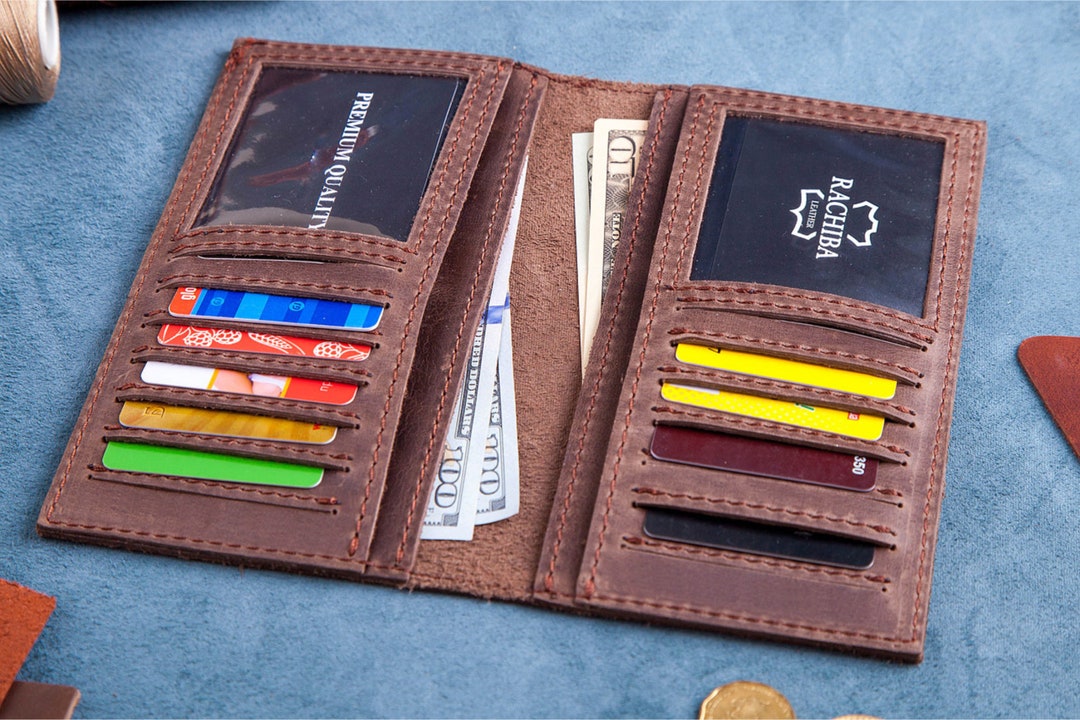 Personalized Long Leather Wallet Green Men's Coat Wallet - Etsy