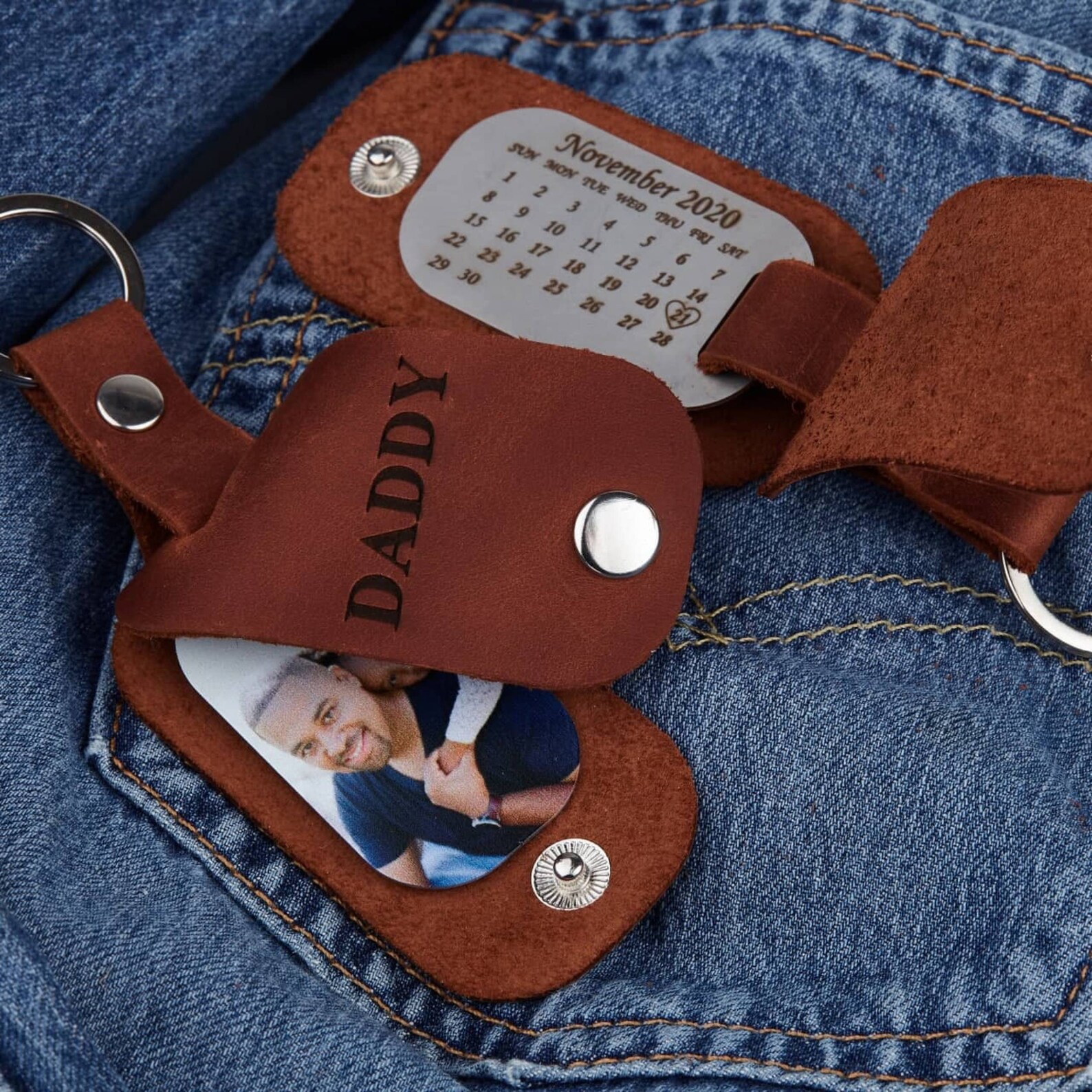 Personalized Leather Keychain for Men Christmas Gifts | Etsy