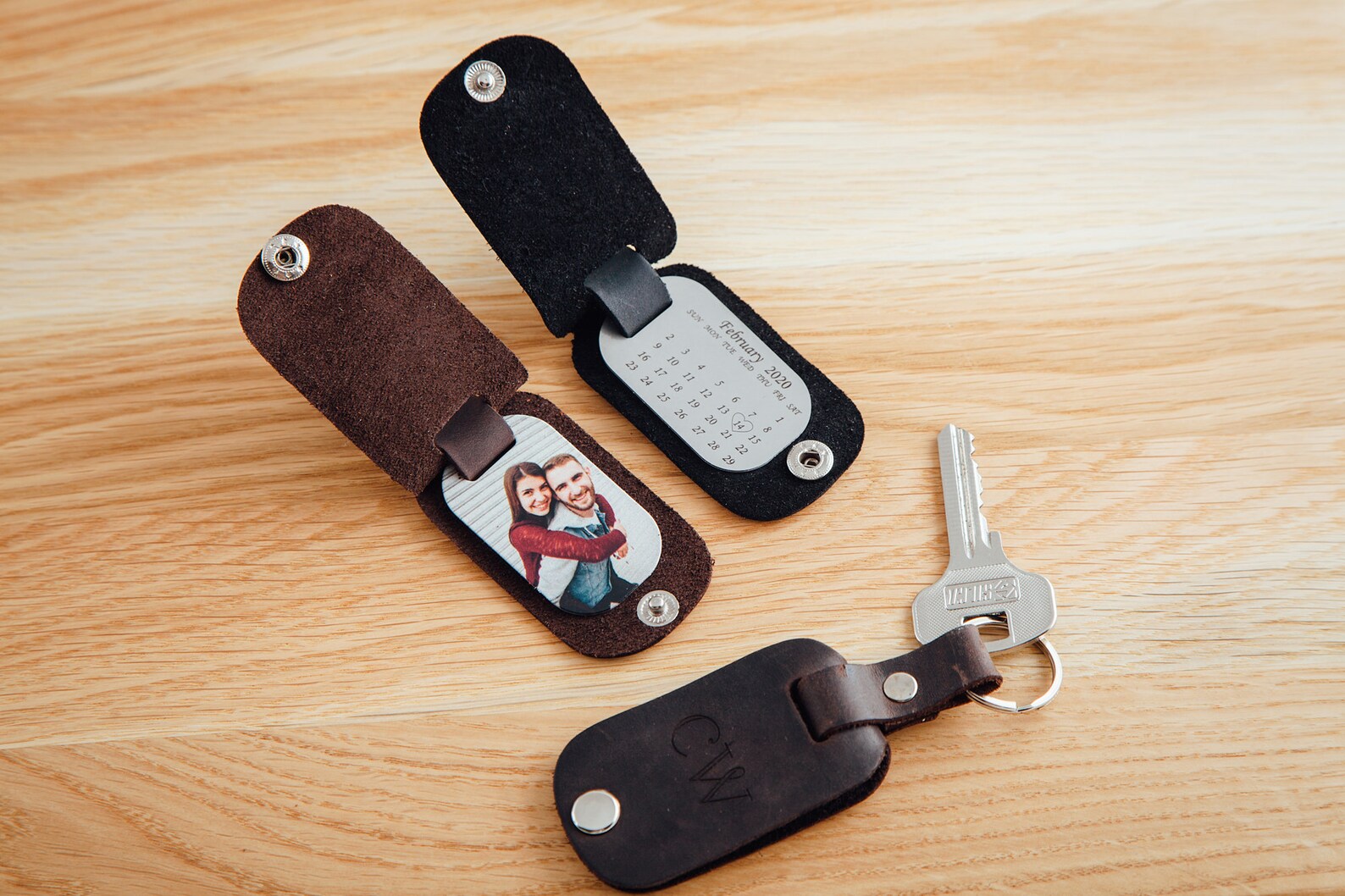 Personalized Leather Keychain for Men Fathers Day Gift - Etsy