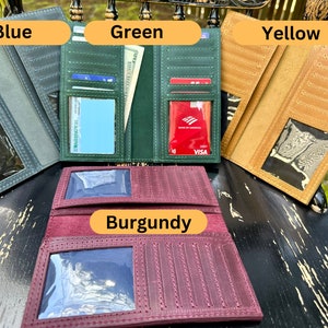 Personalized Long Leather Wallet Green Men's Coat Wallet - Etsy