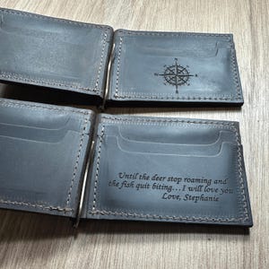 Leather Money Clip Wallet, Personalized Slim Front Pocket Design ...
