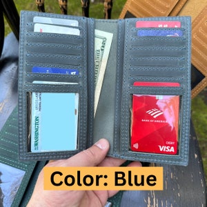 Personalized Long Leather Wallet Green Men's Coat Wallet - Etsy