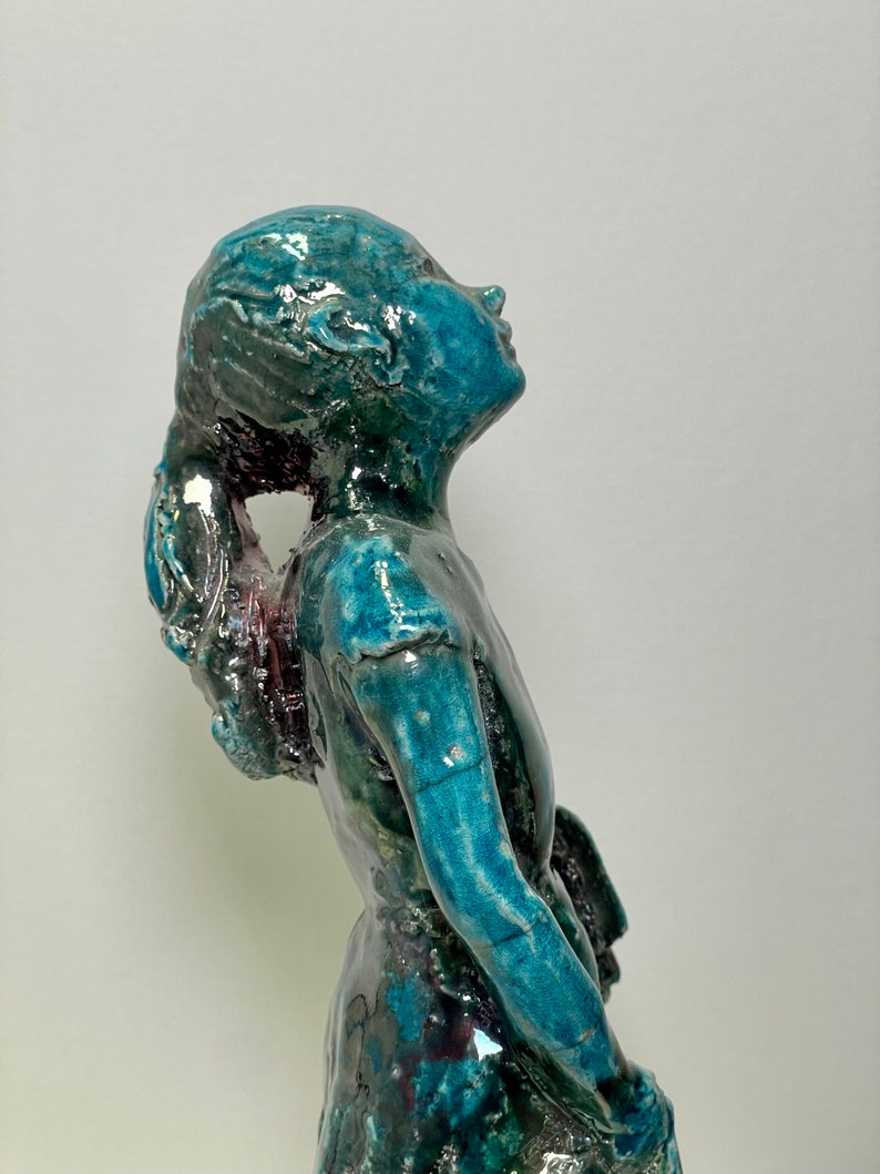 Terracotta Figurine With Raku Enamel Finish, Handmade visual Poetry - Etsy