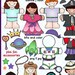 Costume Dress-up Kids Printable Paper Dolls in Black & White and Color ...