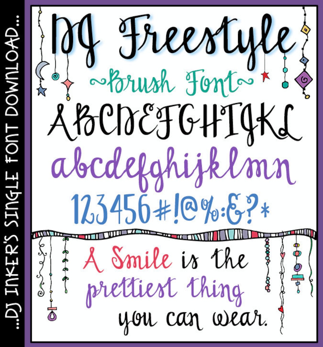 DJ Freestyle Brush Lettering Font Download by DJ Inkers - Etsy