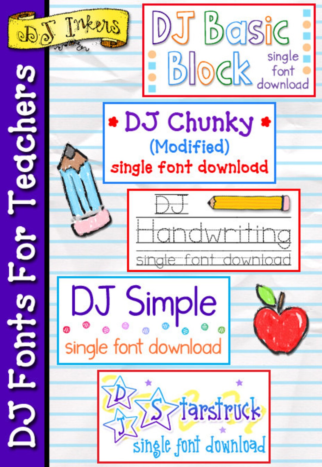 Fonts for Teachers Collection Download - Etsy