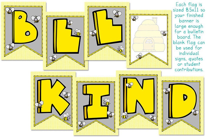 Bee Kind Classroom and Printable Decoration Set for School, Parties and ...