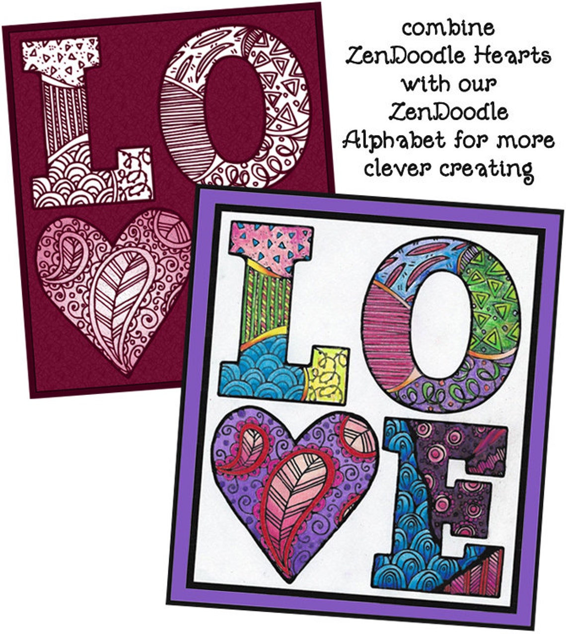 Zen-doodle Alphabet - Monogram Letter Clip Art by DJ Inkers - Etsy