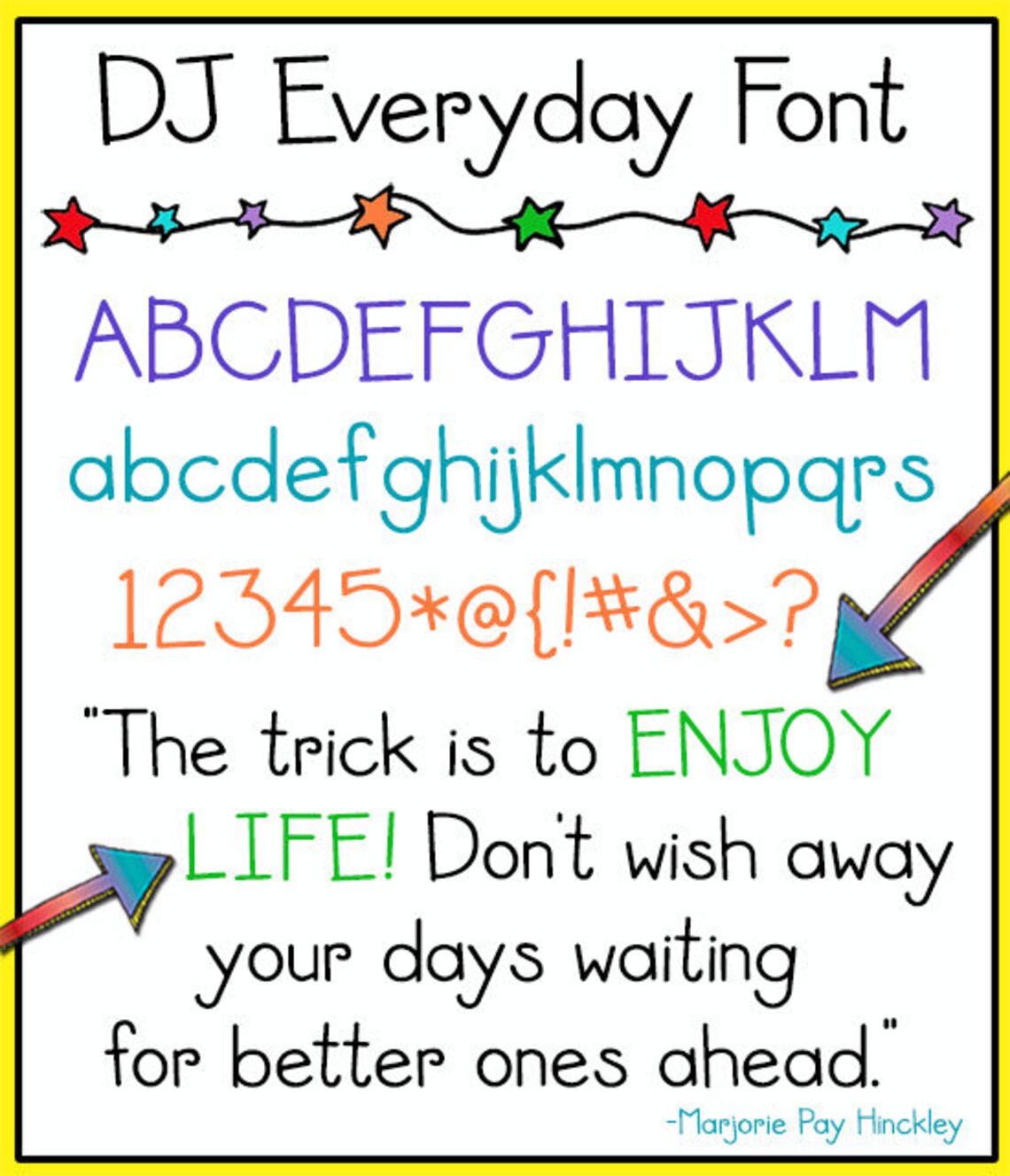 DJ Inkers' Basic Fonts Collection - 5 Font Bundle With Hand Drawn ...