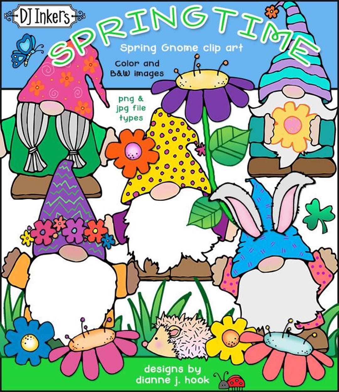 Spring Gnomes Clip Art for Gardens, Easter, Springtime and Smiles ...