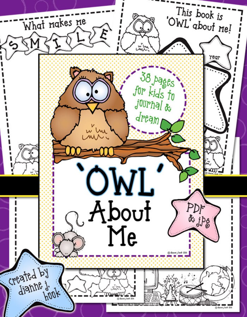 All About Me Printable Journal for Kids and Classrooms Owl About Me ...