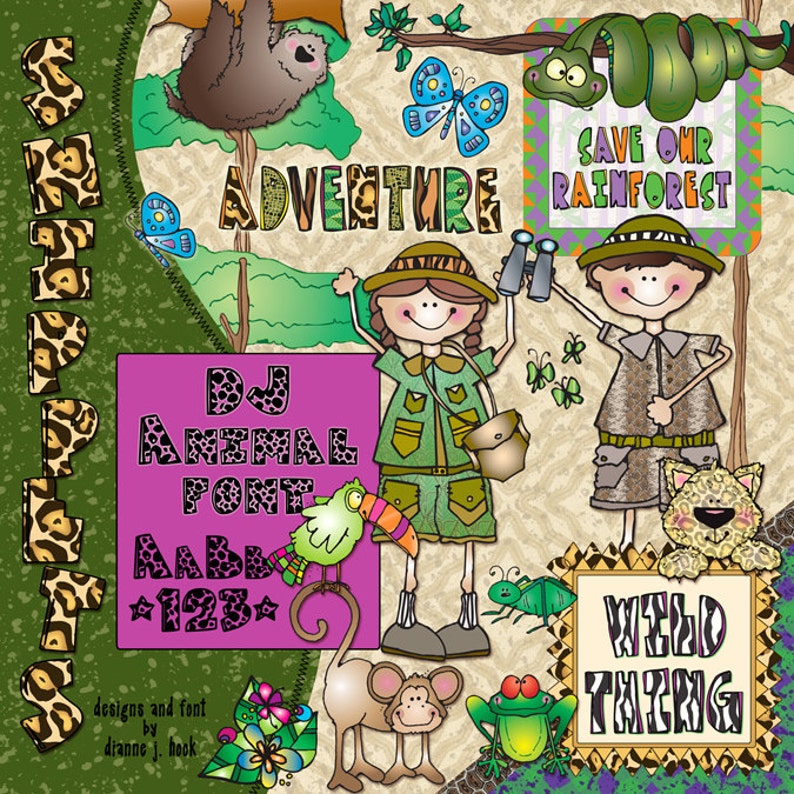 Rain Forest Snippets Clip Art, Font & Printables - Etsy