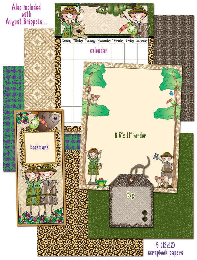 Rain Forest Snippets Clip Art Font & Printables - Etsy