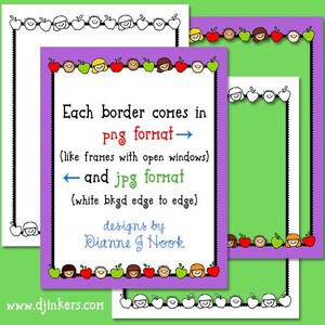 Borders for School Clip Art - 11 Full Page Borders for Teachers in ...