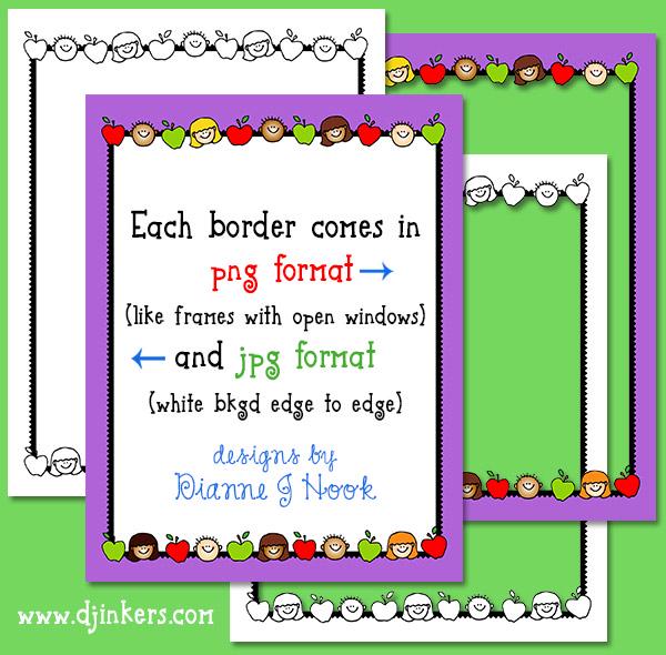 Borders for School Clip Art - 11 Full Page Borders for Teachers in ...