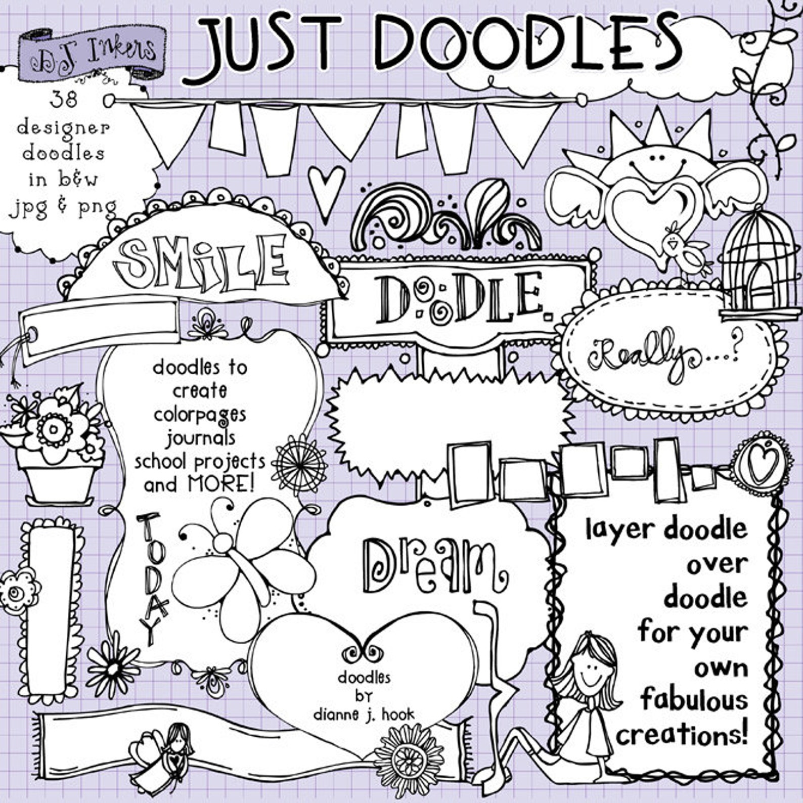 Just Doodles Clip Art Download - Etsy