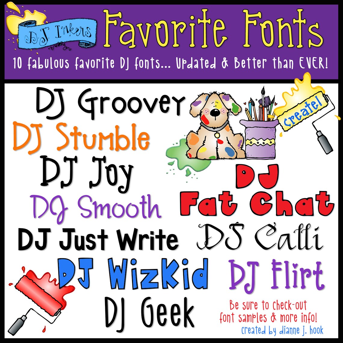 10 Favorite Fonts - DJ Inkers Download - Etsy