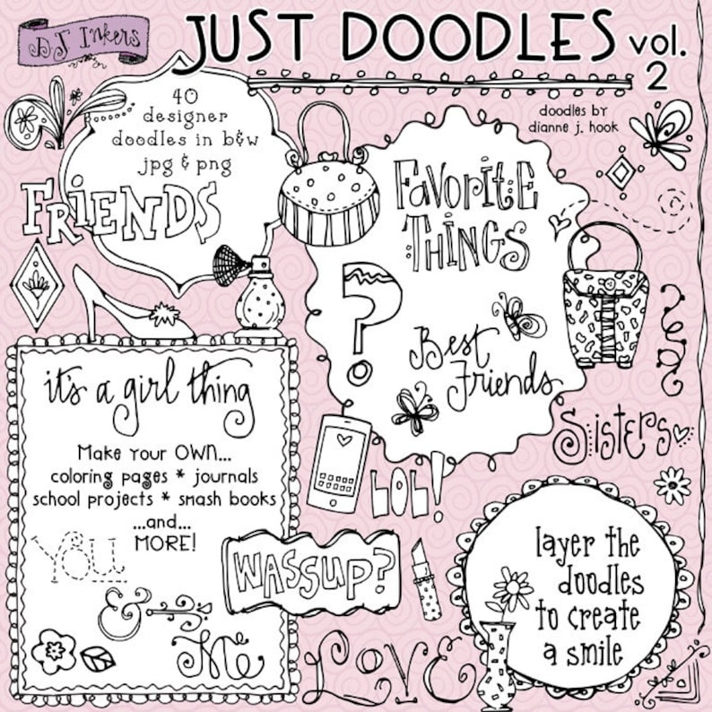 Just Doodles Clip Art Download Volume 2 - Etsy