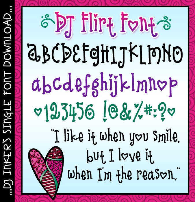Sweetheart Fonts Collection - Hearts and Valentine Lettering by DJ ...
