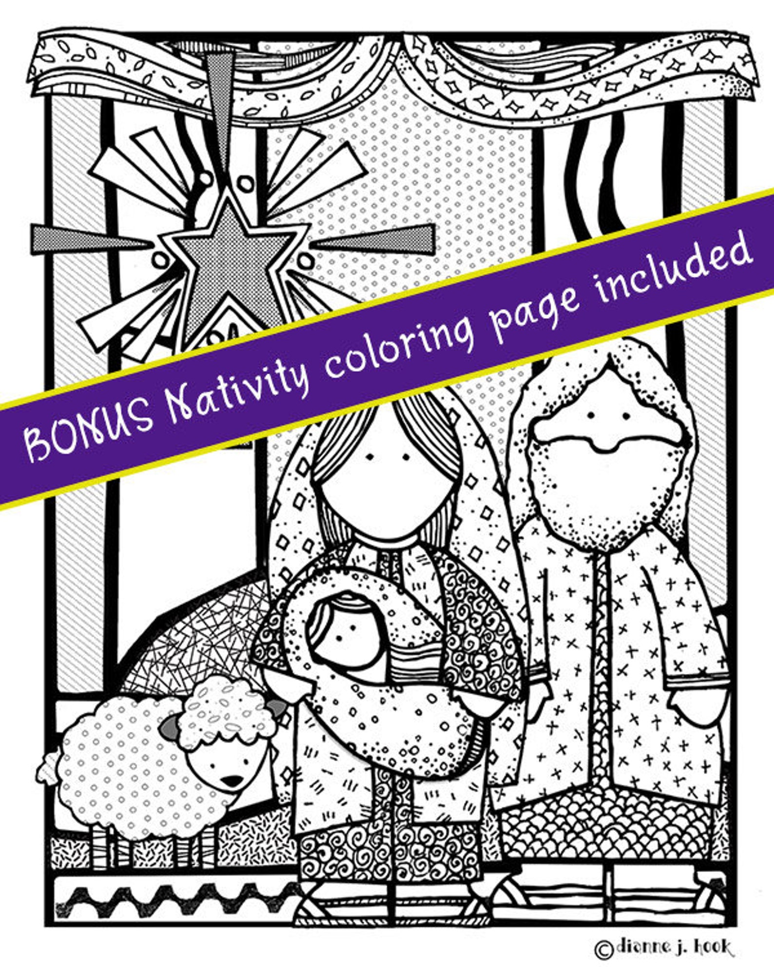 Zen-doodle Nativity Clip Art - Christmas Designs by DJ Inkers - Etsy