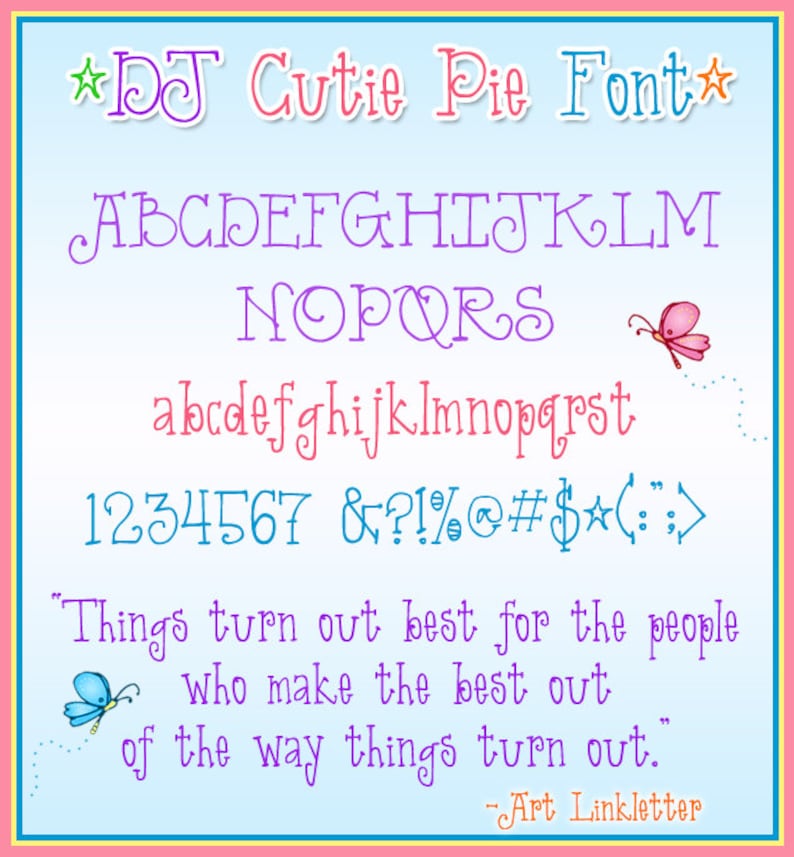 Cute FONTS Collection Download - Etsy