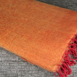 Yak Wool Blanket Scarf Orange Sofa Couch Throws Shawl Wrap Large Throw ...