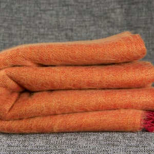 Yak Wool Blanket Scarf Orange Sofa Couch Throws Shawl Wrap Large Throw ...