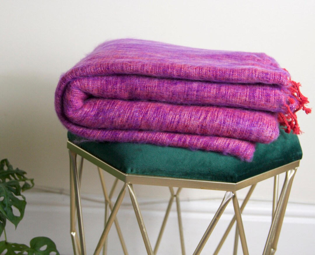 Handwoven Purple Yak Wool Blanket: Large Scarf Shawl, Nepal - Etsy