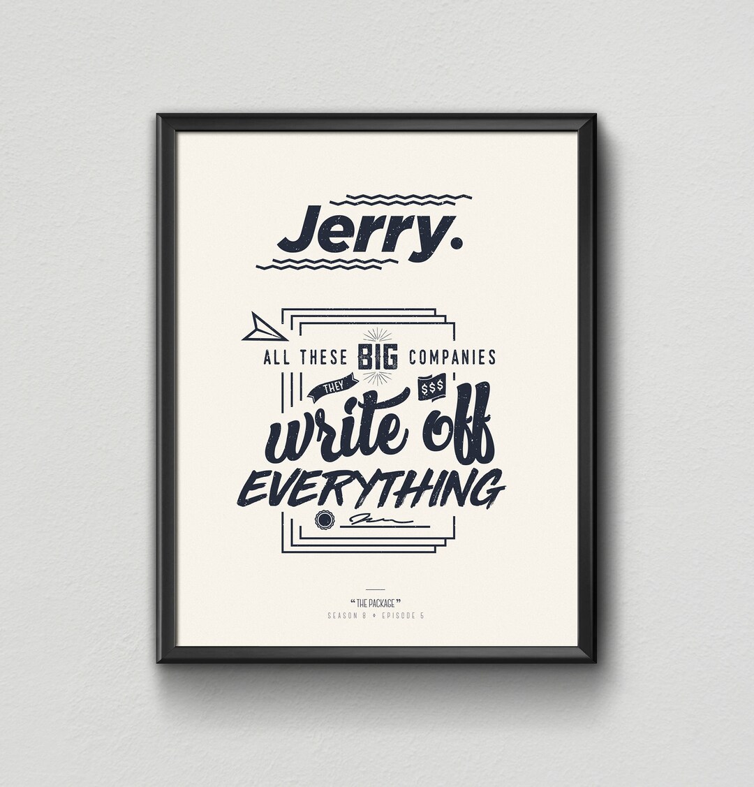 Minimalist Seinfeld it's a Write Off Seinfeld - Etsy Ireland